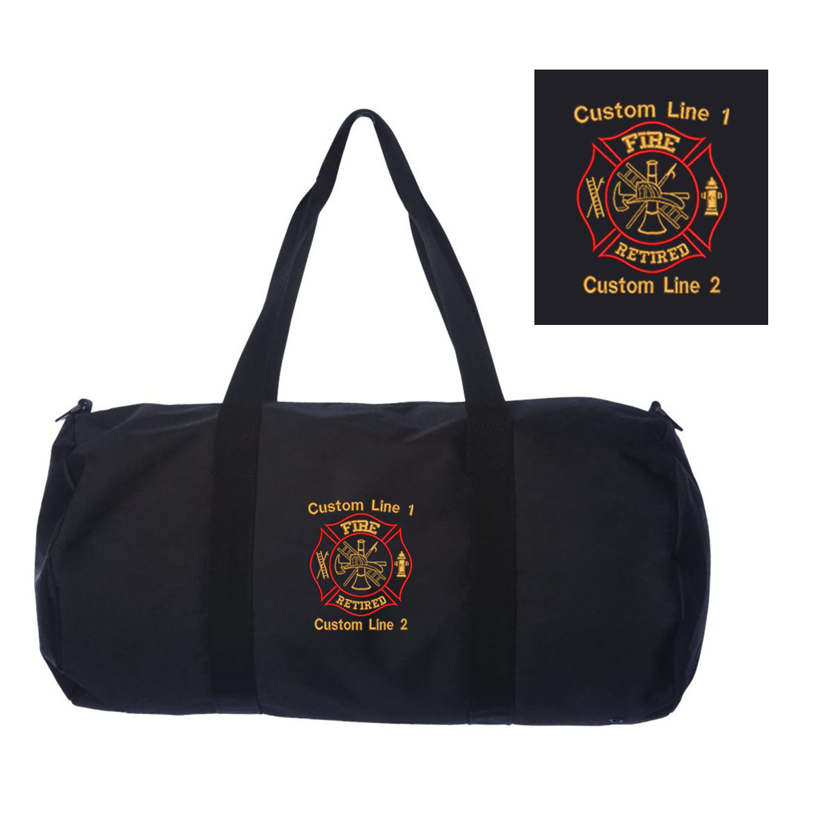 Customized 29L Duffel Bag with Fire Retired Embroidery – Firefighter.com