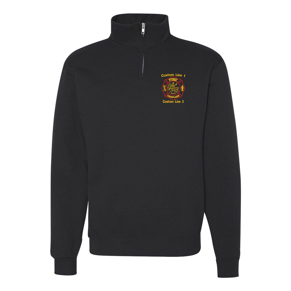 Customized Classic Quarter Zip Job Shirt with Fire Chaplain Embroidery ...