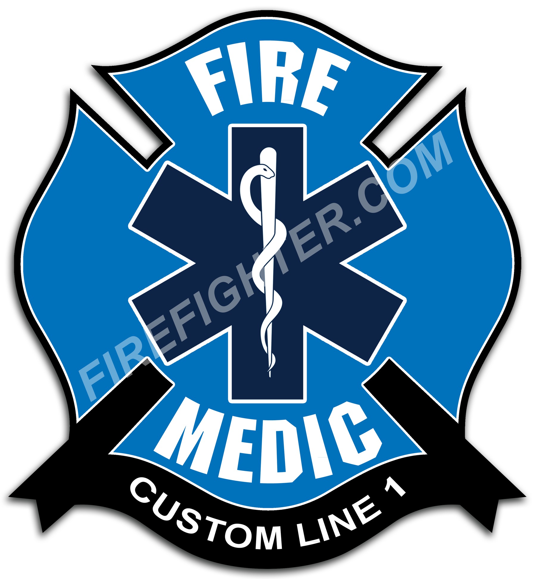 Custom Fire Medic Star of Life Maltese Decal | Firefighter.com