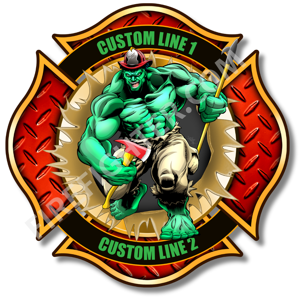 Custom Firefighter Hulk Maltese Decal | Firefighter.com