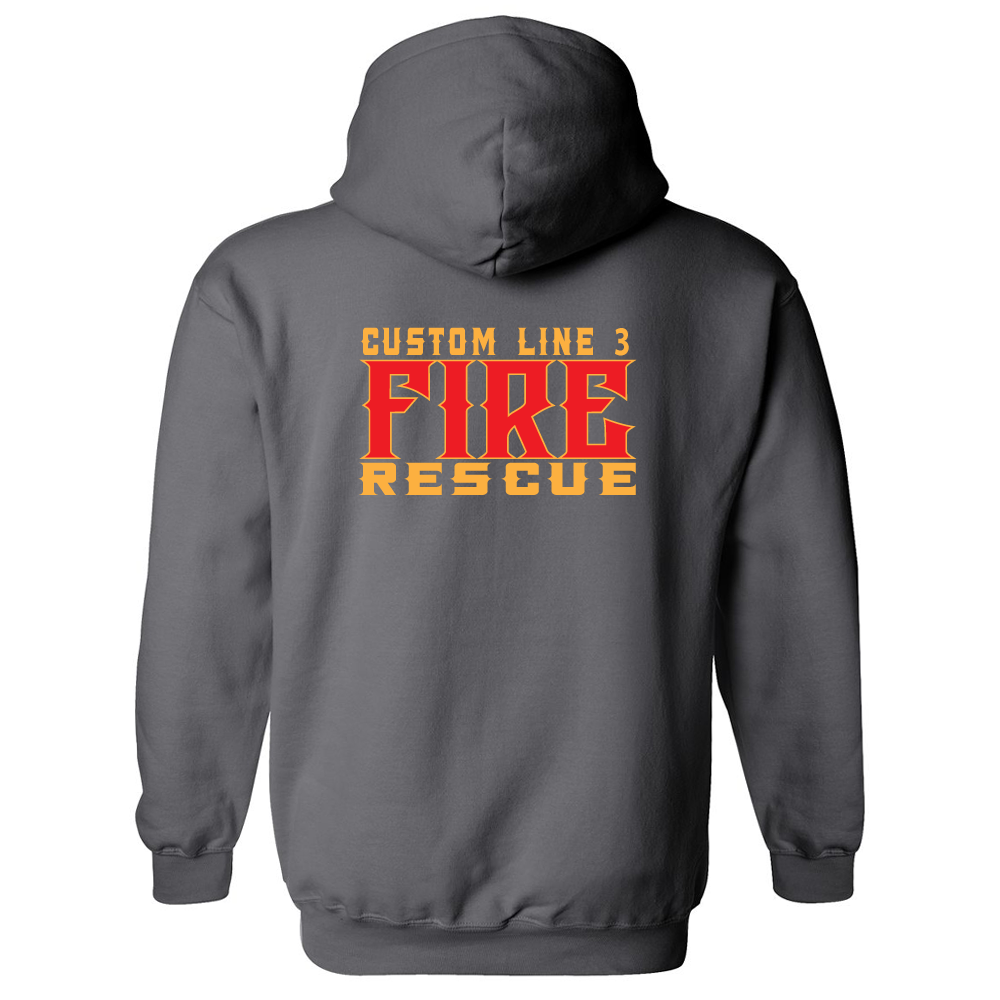 Customized Red & Yellow Fire Rescue Duty Premium Hoodie – Firefighter.com
