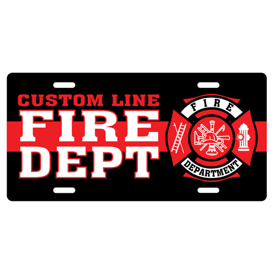 Customized Fire Dept Thin Red Line License Plate – Firefighter.com