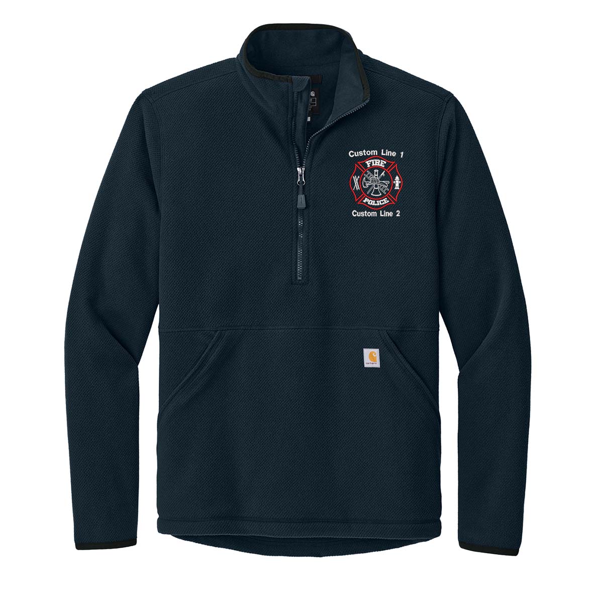 Customized Fire Police Carhartt® Textured 1/2-Zip Fleece Jacket ...