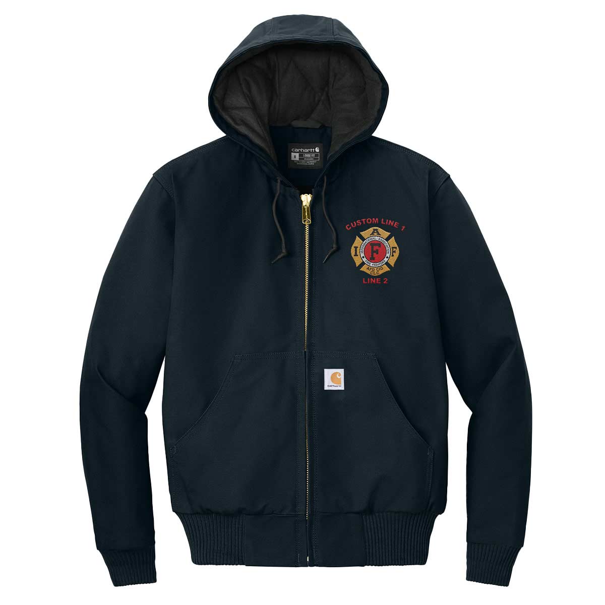 Customized Carhartt® Quilted-Flannel Jacket with IAFF Embroidery ...