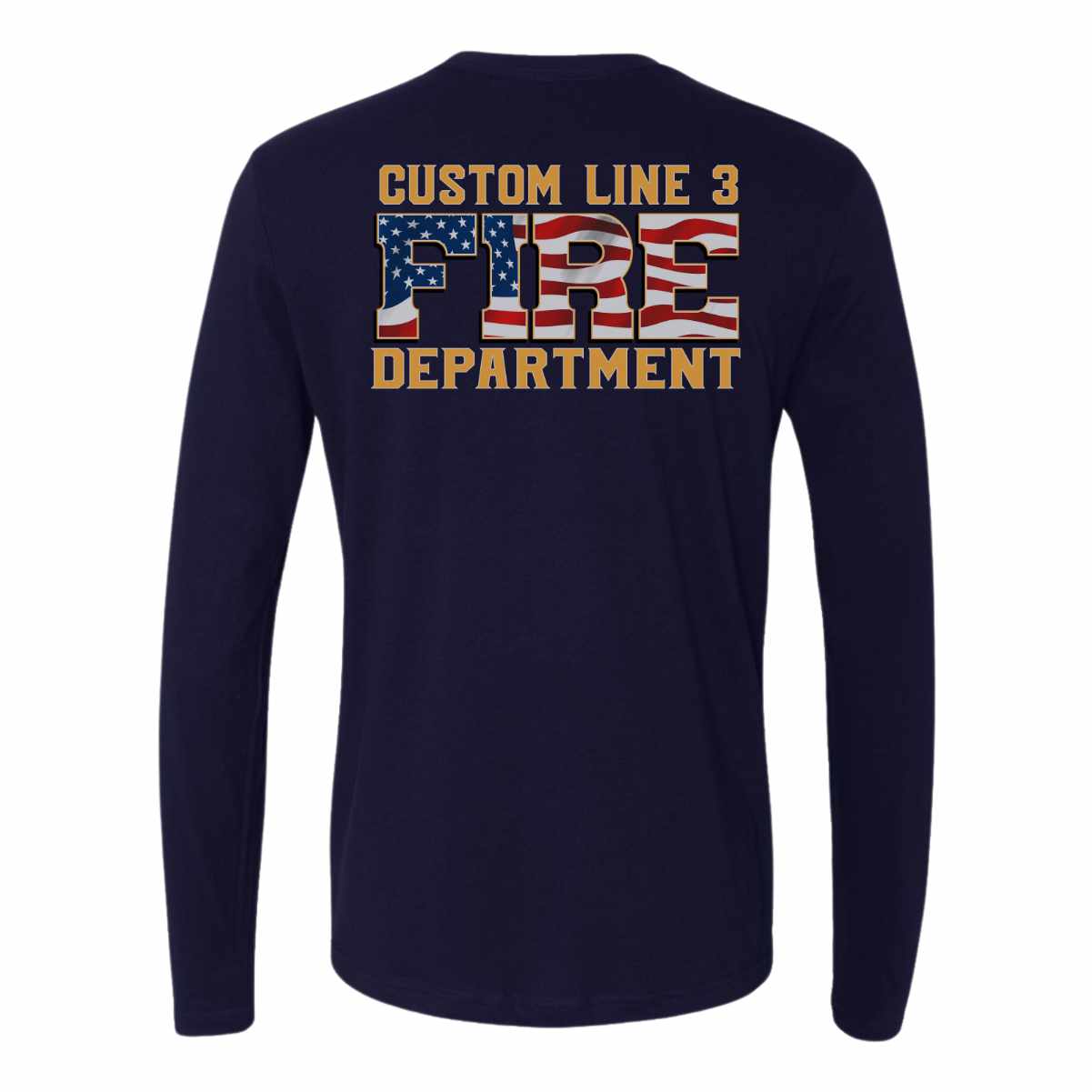 Customized USA Flag Fire Department Premium Long Sleeve Shirt ...