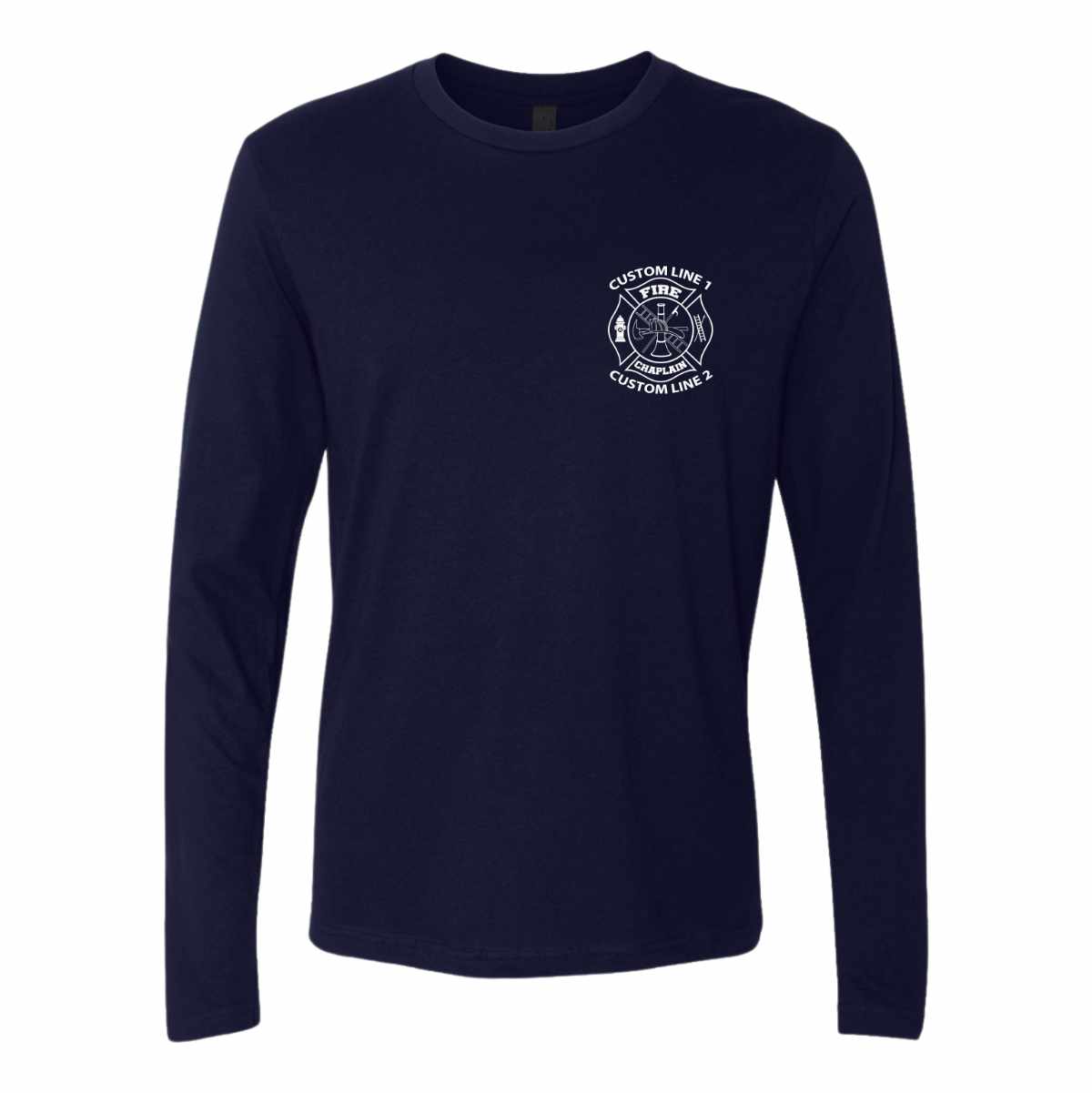 Customized Fire Chaplain with Dept Initials Premium Long Sleeve Shirt ...