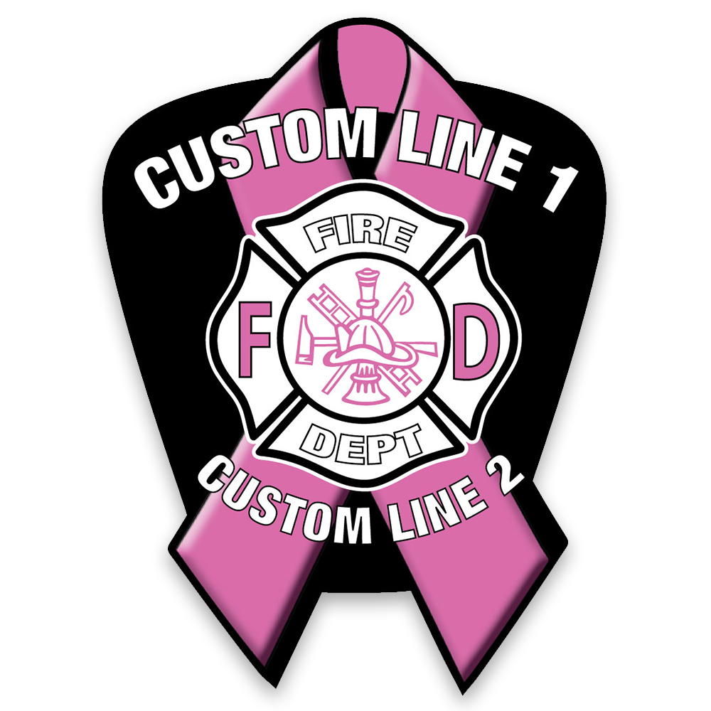 Custom Breast Cancer Awareness Black Pink Ribbon Decal – Firefighter.com