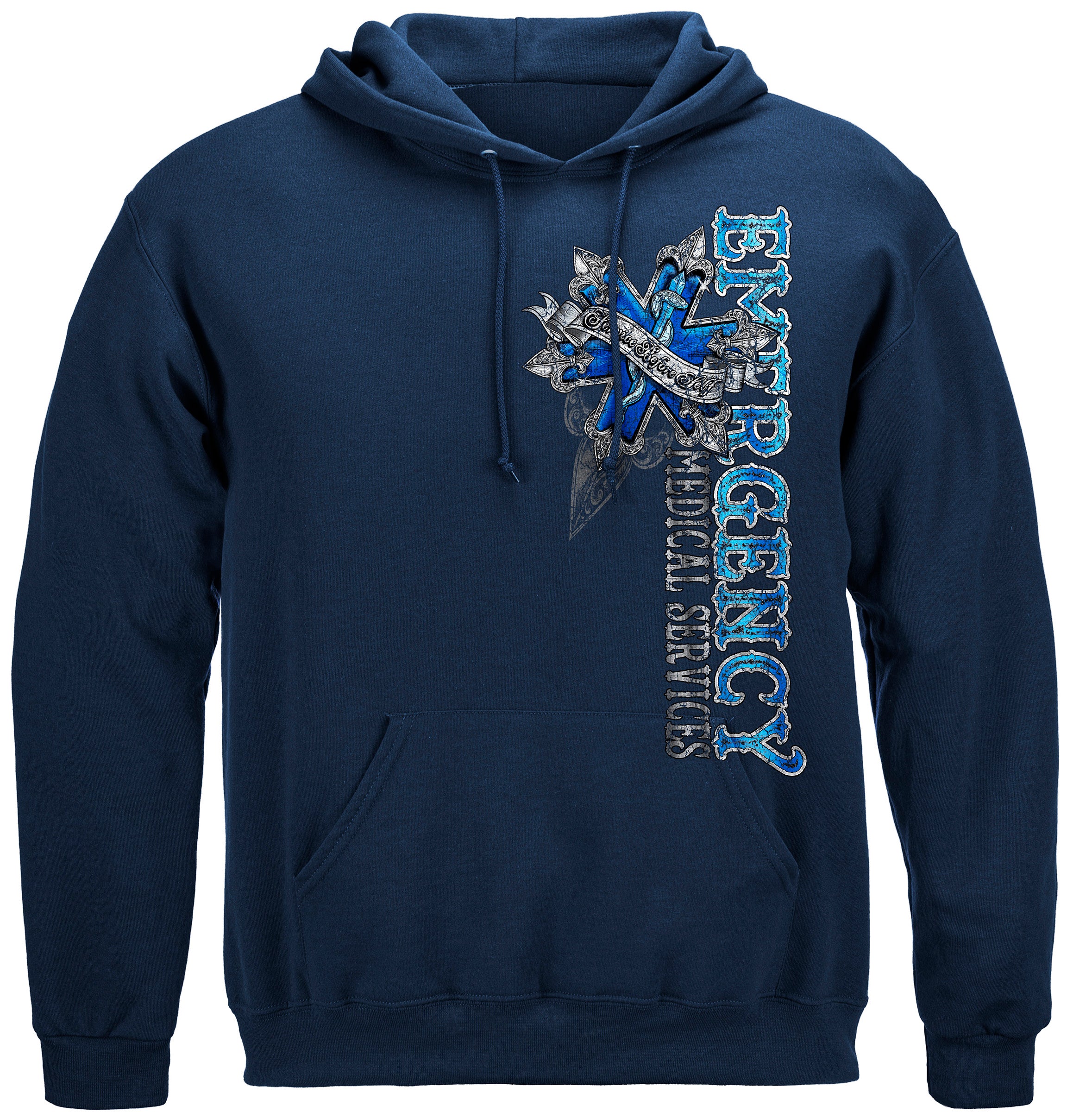 EMS Steel Silver Foil Hooded Sweat Shirt | Firefighter.com