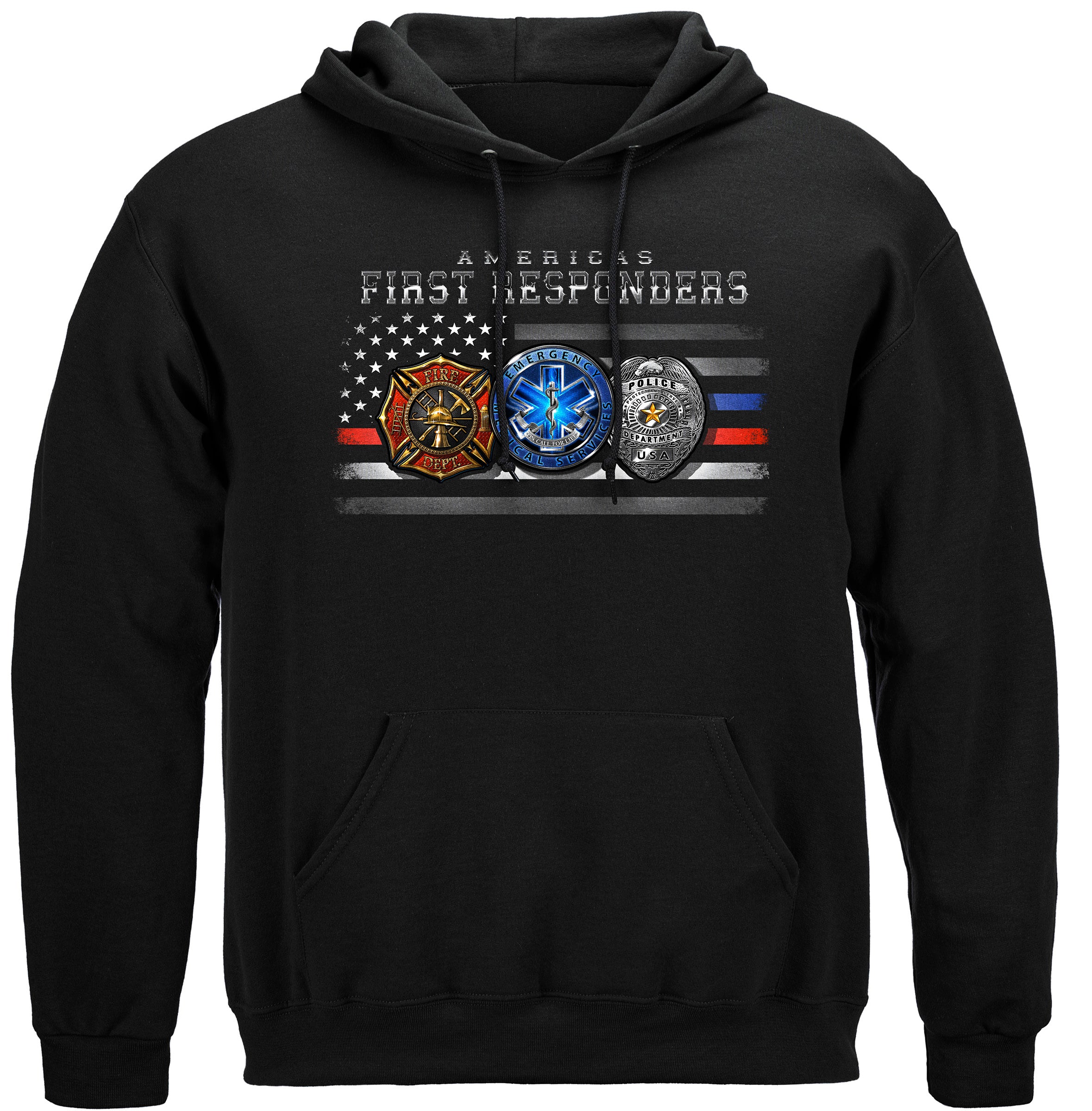FIRST RESPONDER FLAG OF HONOR Hooded Sweat Shirt | Firefighter.com