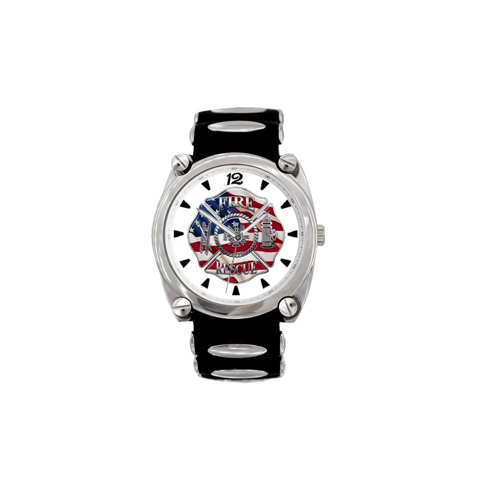 Fire Rescue Large Face Silicone Watch | Firefighter.com