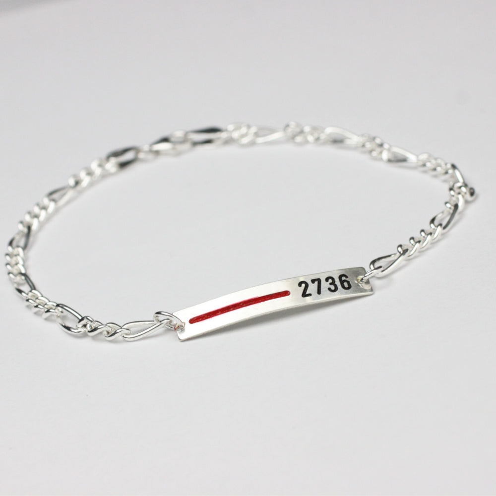 Thin Red Line Personalized Silver Bracelet – Firefighter.com